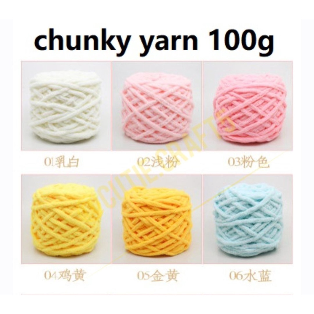 Chunky Chenille Yarn Big Ply- Knitting Yarn Chenille Import 100 gr ...