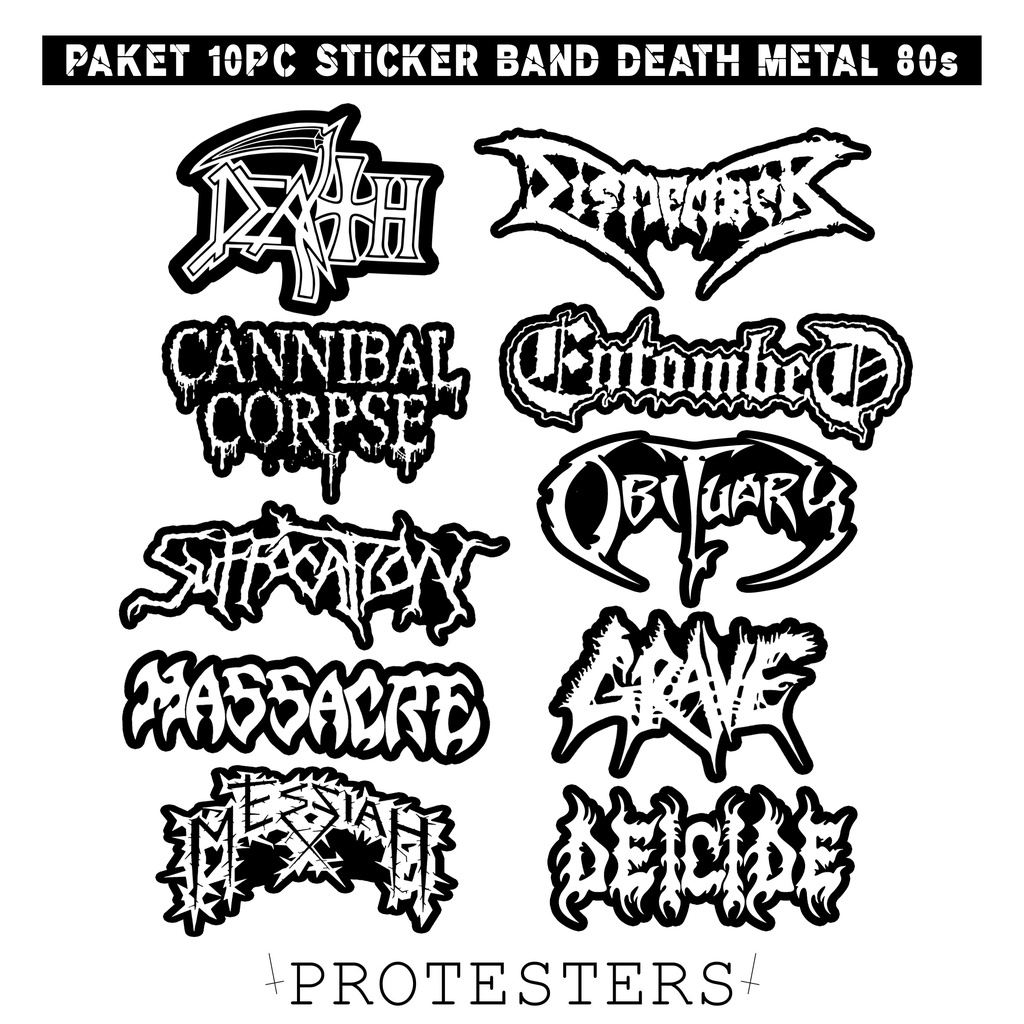Package of 10pcs 80s Death Metal Band Stickers | Shopee Philippines