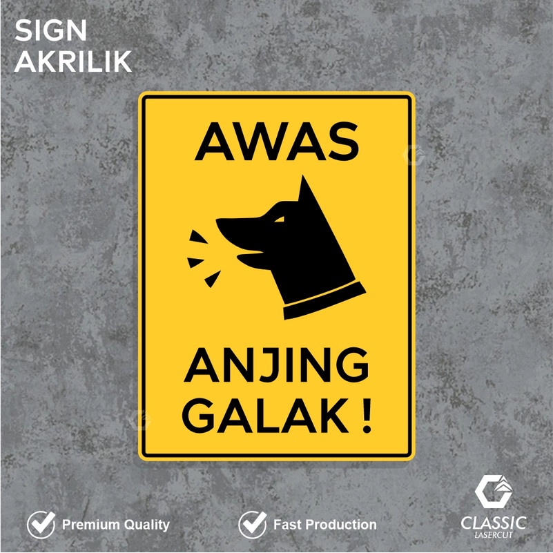 Acrylic Safety Sign Board " Beware of Fierce Dogs" | Shopee Philippines