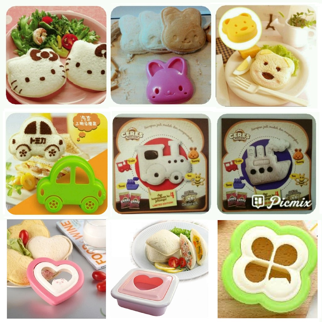 Bento Mold Bread Sandwich Mold Character Motif Bear Bear Bunny Rabbit ...