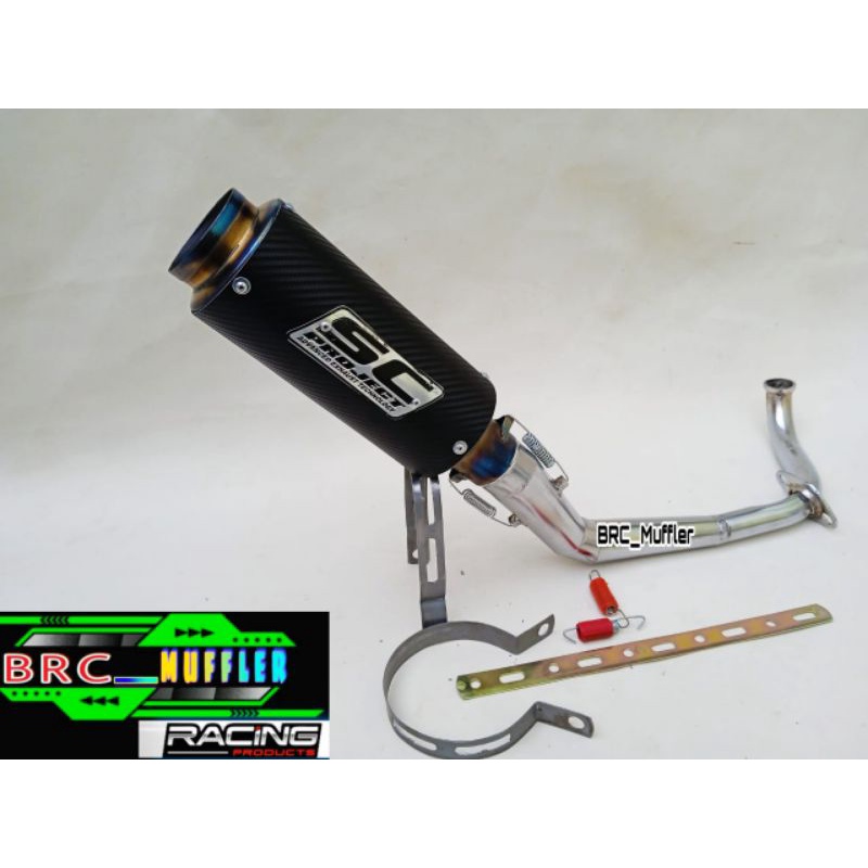RACING EXHAUST SC PROJECT CARBON / BLACK COUTING FULL SYSTEM MATIC ...