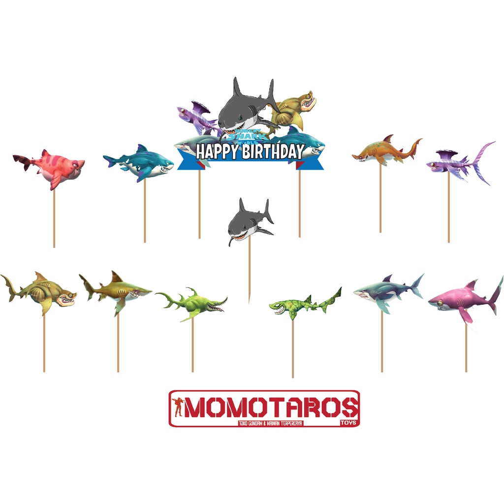 Hungry Shark cake Topper set | Shopee Philippines