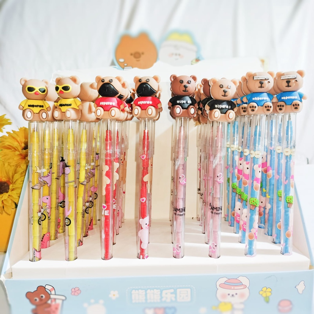 Cute Super Kere Bear Stacking Pencils Unique Model Price / Modern gemes ...