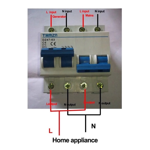 MTS AC 2P + 2P Manual Transfer Switch Circuit Breaker Power MCB 50HZ ...