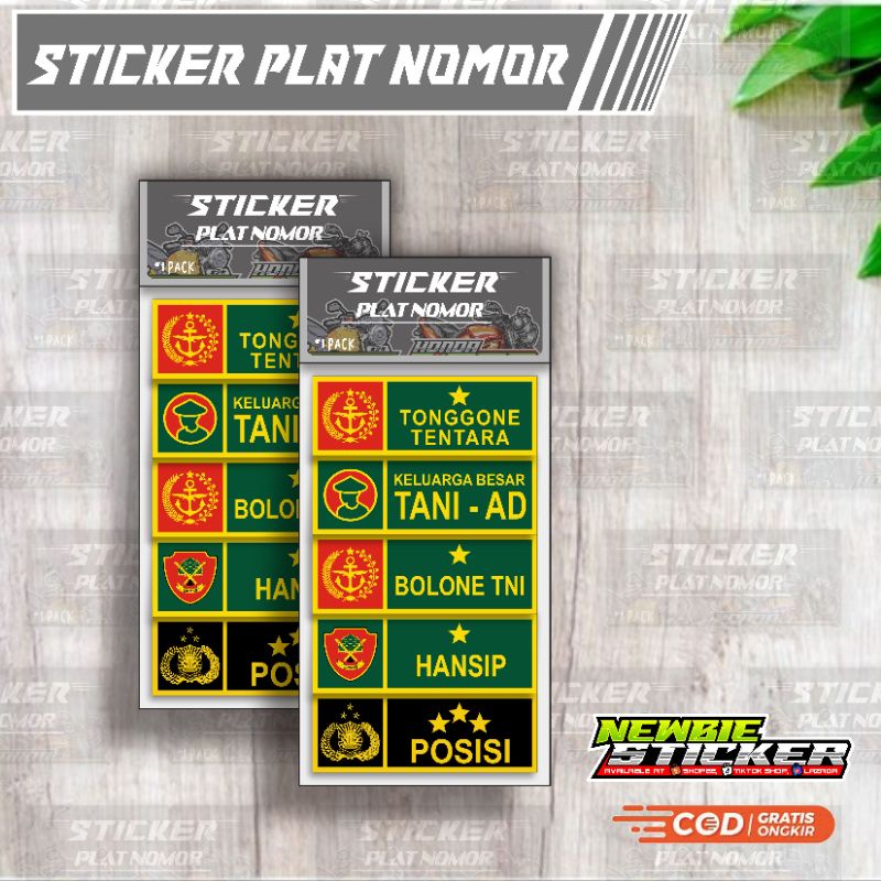 Tonggone Army Motorcycle/Car Number Plate Sticker, TNI - AD | Shopee ...