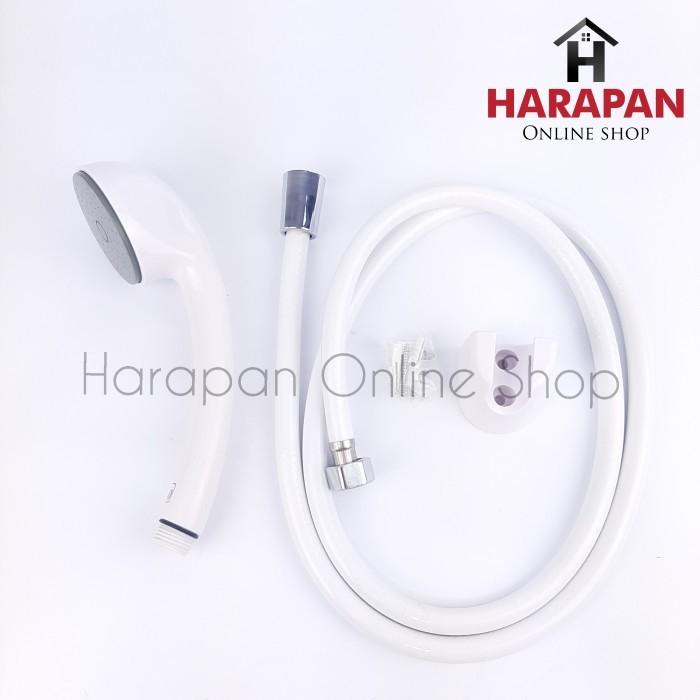 PUTIH White Pvc Bath Hand Shower A129+Pvc Plastic Shower Hose/Shower ...