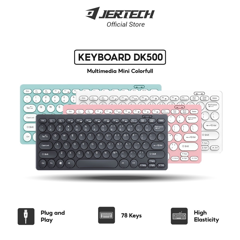 JERTECH Mini Keyboard Usb Cable DK500 Simple Keyboard Layout & FN ...