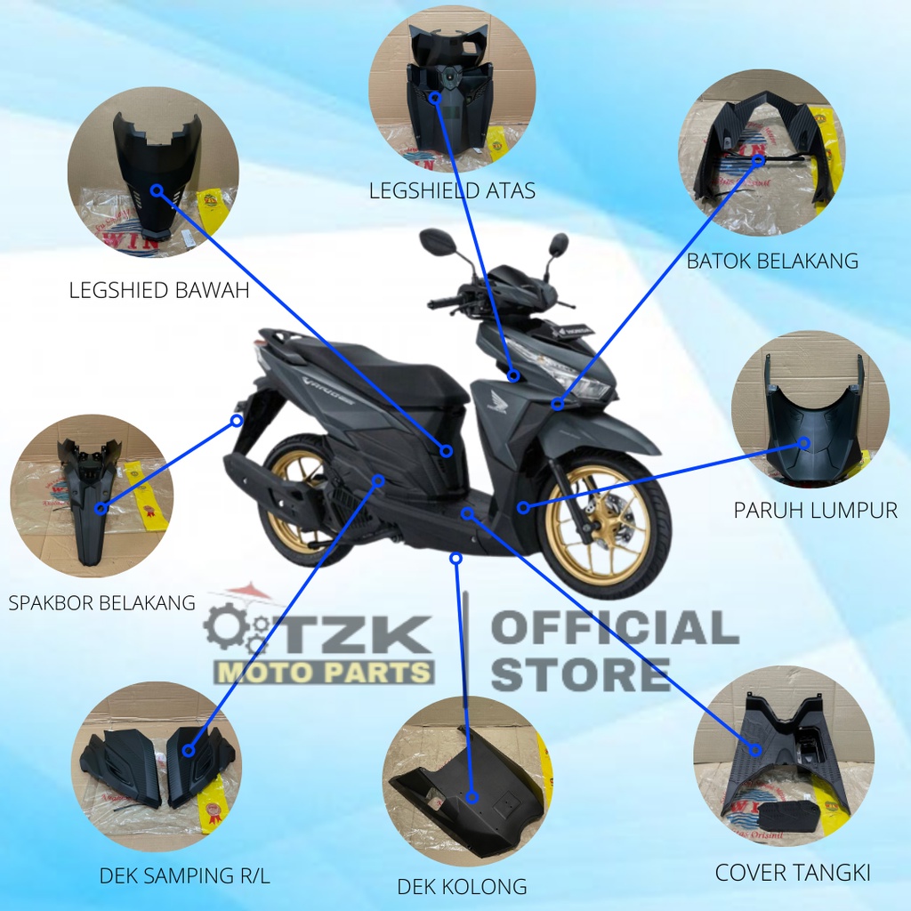 Cover Deck Body Rough Body Honda Vario 125 150 Fi Led Esp Old 2015-2017 Win Brand | Shopee ...