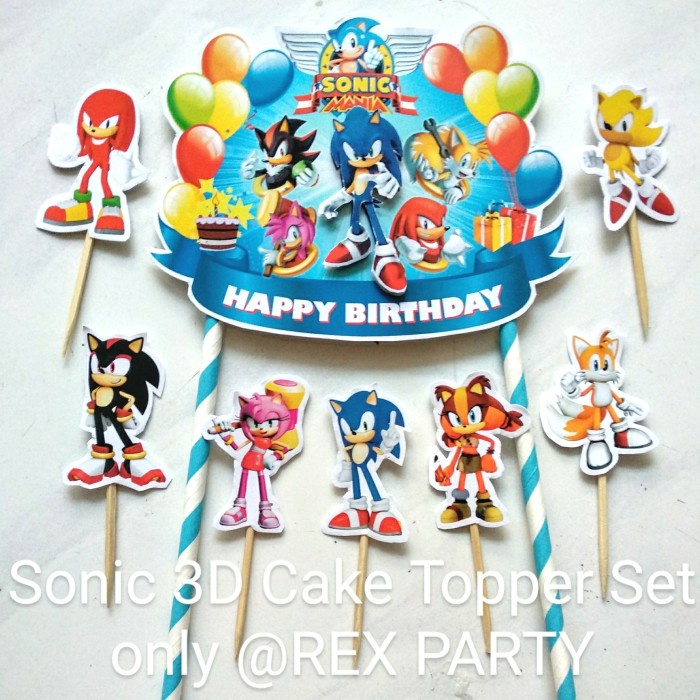 Sonic The Hedgehog Cake Topper/Sonic Cake Topper/3D Birthday Topper ...