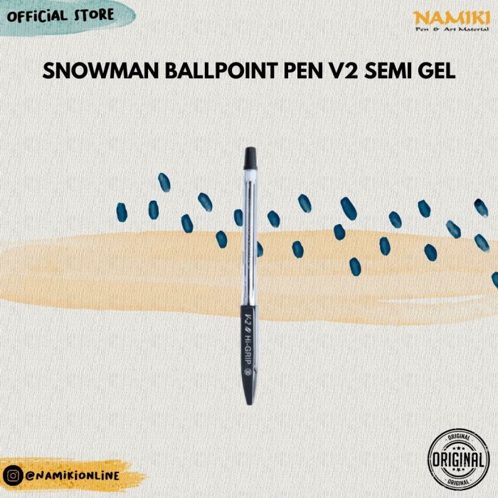 Snowman Ballpoint Pen V2 Semi Gel Black | Shopee Philippines