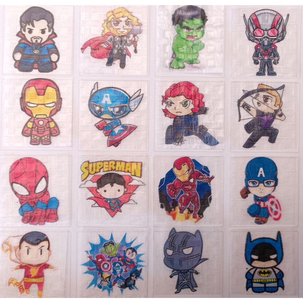 Avenger Superheros Edible Rice Sticker Rice Paper Bento Sticker Edible ...