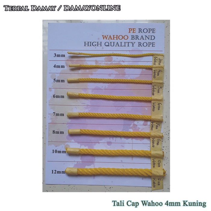 Pe Cap Wahoo Mining Rope 4Mm Yellow/Roller (Price Per Roll) | Shopee ...