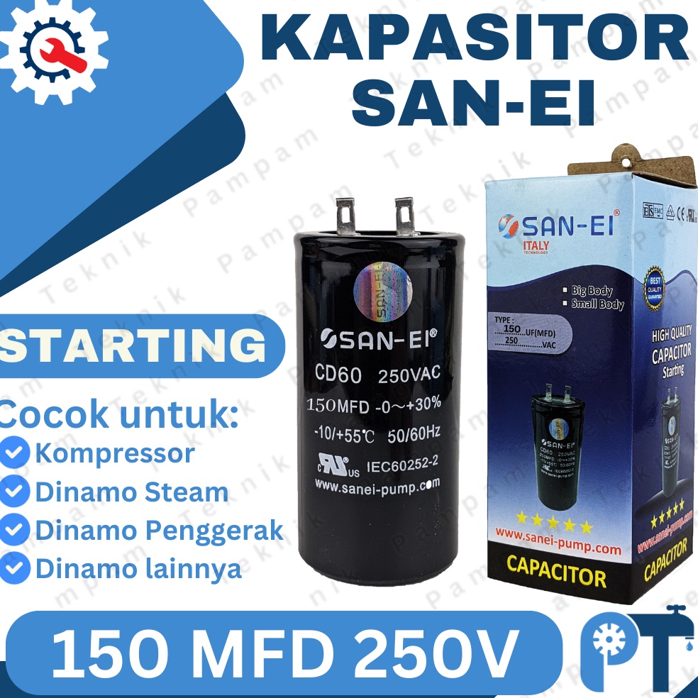 Limited!. 150mfd 250V STARTING CAPACITOR SAN-EI START CAPACITOR SOCKET ...