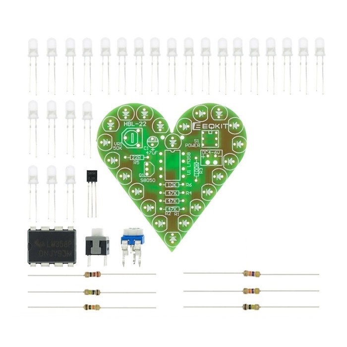 Soldering PCB Electronics Heart Breathing Heart Love Kit 51 x 51 mm ...