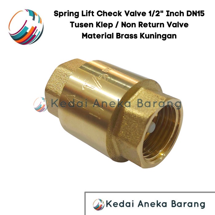 Spring Lift Check Valve Brass Water Valve 1/2 1/2" Inch | Shopee ...