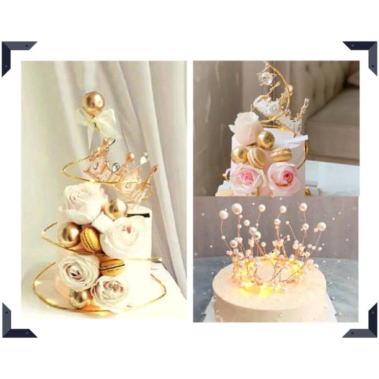 Viral Cake Topper Gold Circle Star/Gold Circle Ball/Gold Crown/Msx ...