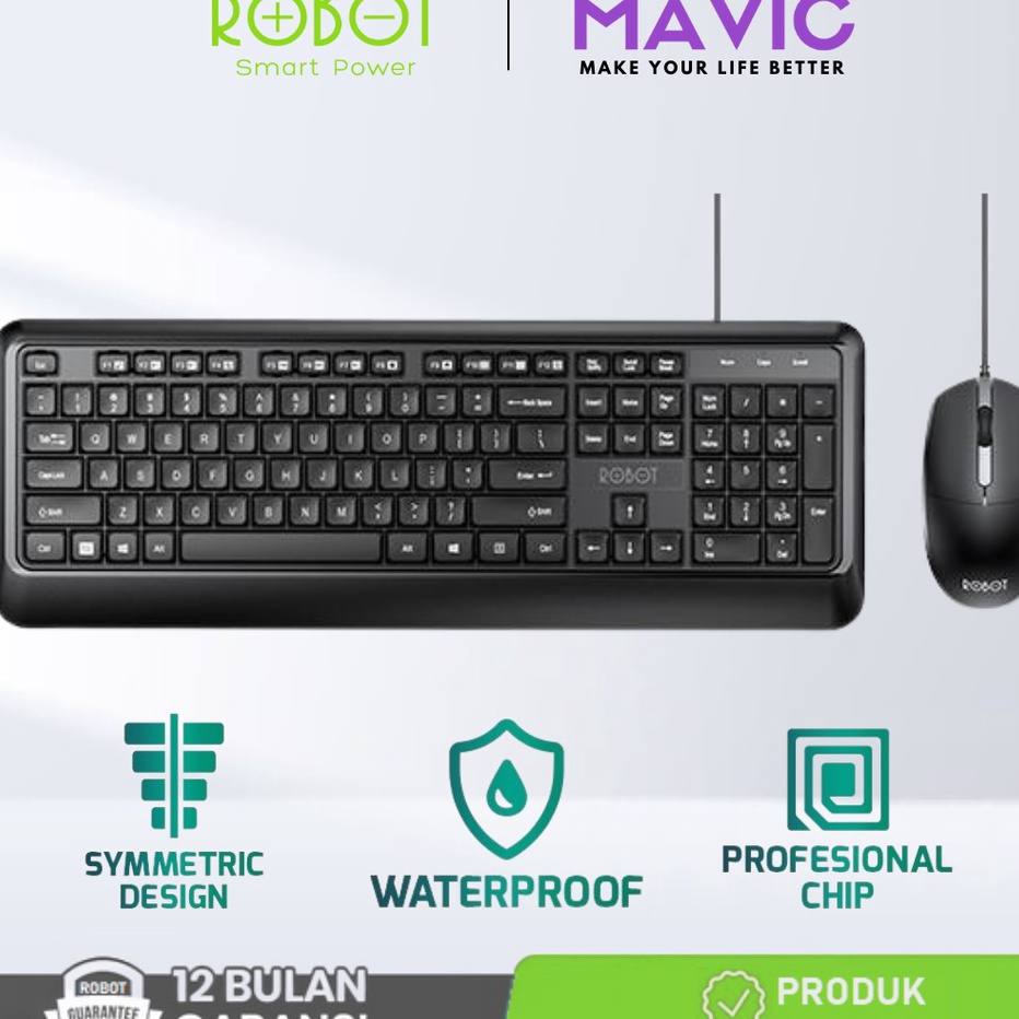 TM Robot KM2600 Keyboard & Mouse Cable Combo 104key 1200dpi Computer ...