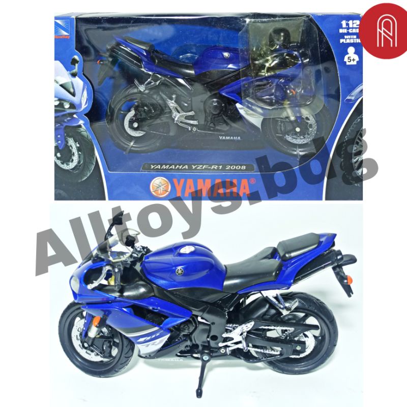 Motorcycle Sport Yamaha YZF-R1 2008 1:12 Newray Diecast miniature Kids ...