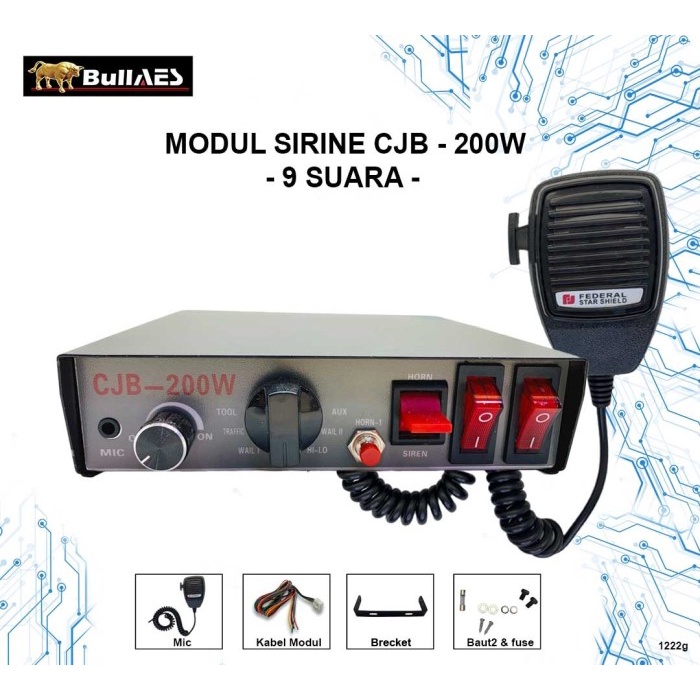 Siren Module 200watt 9 Sound EMERGENCY HORN Siren Siren Siren Code 335 ...