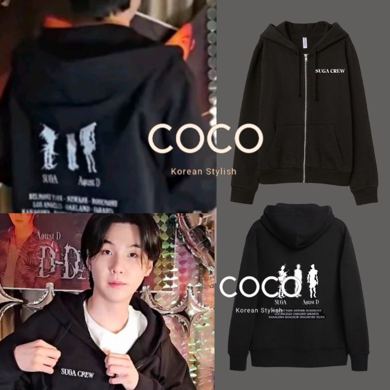 Suga yoongi agust d concert zipper jacket Hoodie d-day version suga ...