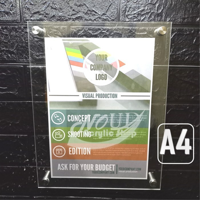 Best NEW Acrylic Frame Advertising Board Wall Poster Display A4 Size ...