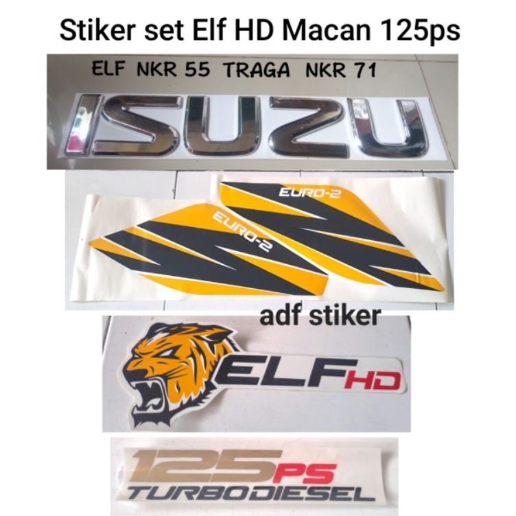 Lu Sticker+emblem set isuzu elf nkr 71 Tiger/elf emblem Sticker/elf ...