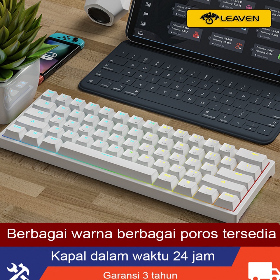 LEADEN keyboard mechanical gaming rgb wired outemu blue switch red ...