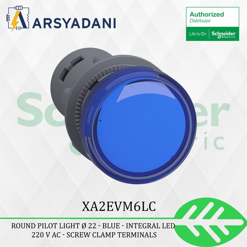 Xa2evm6lc - Round pilot light Ø 22 - blue - integral LED - 220 V AC ...