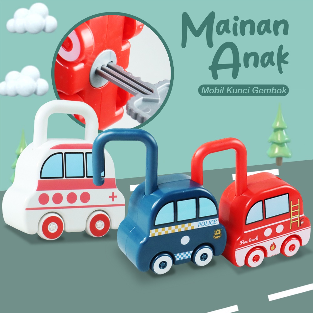 Children's Toys Car Lock Educational Padlock Unlock Train Matching Game ...