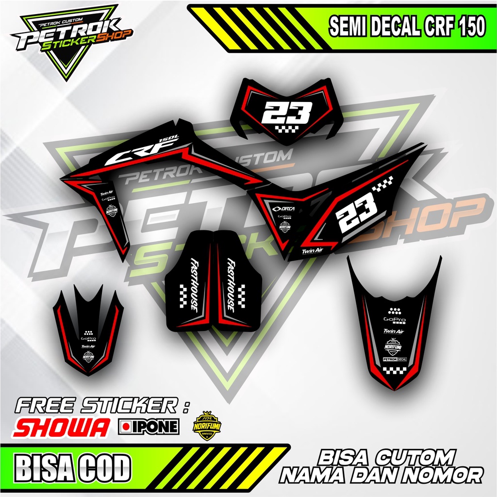 STRIPING STICKER LIST SEMI DECAL HONDA CRF 150 L / STRIPING DECAL CRF ...