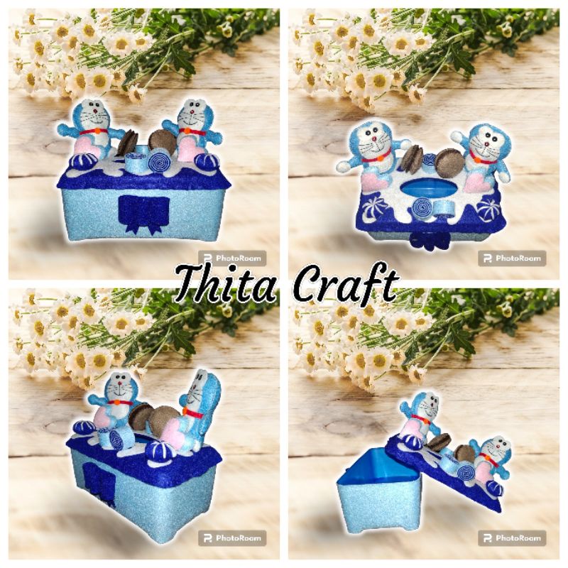 Flannel Tissue Box, Unique Cute Blue DORAEMON DORAYAKI Doll Cartoon ...