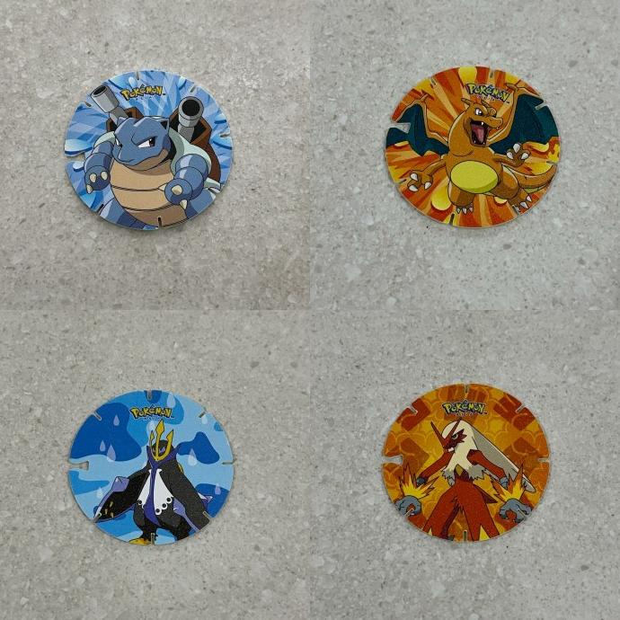 Pokemon Coin Tazos - Blastoise Charizard Empoleon & Blaziken | Shopee ...