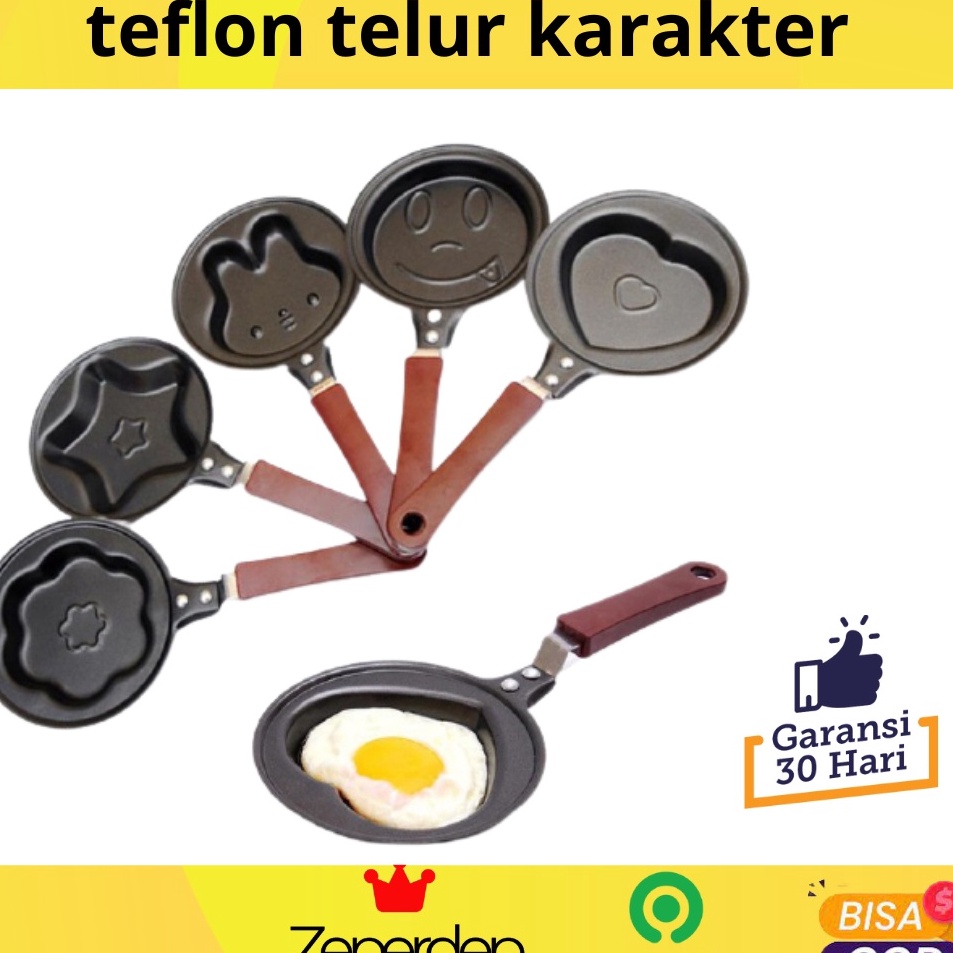 Teflon pan Egg Mold Small Character Egg set Non-Stick mini pan Cute ...