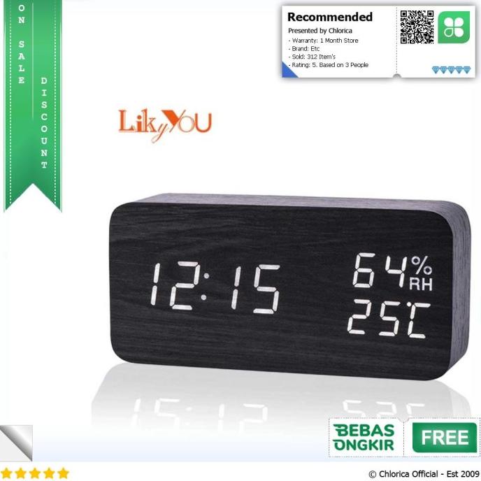 Luminova Digital Desk Clock LED Clock Temperature Humidity Control ...