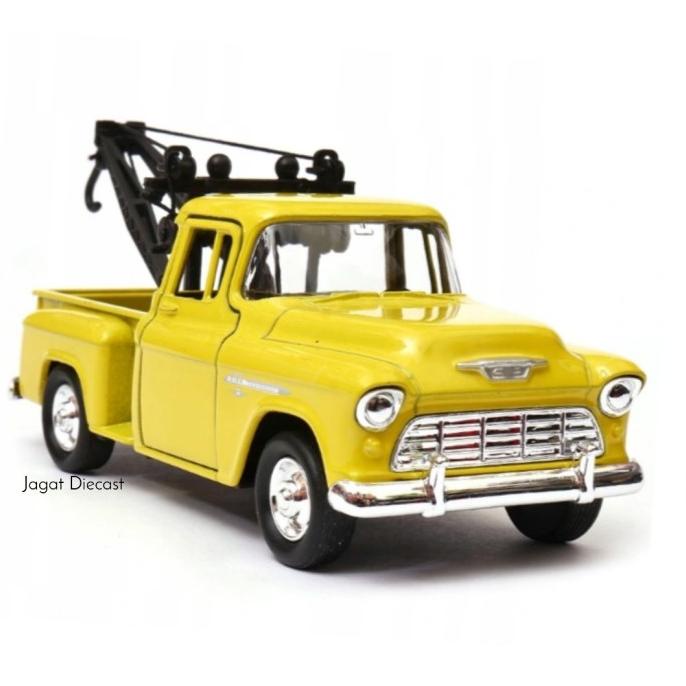 Welly 1955 Chevrolet Stepside Tow Truck Yellow Crane Car 34th Scale 39 ...