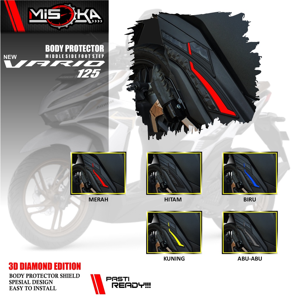 Misoka Middle Side Foot Step Cover New Vario 125 2023 Cool Rubber Honda Motorcycle Variations ...