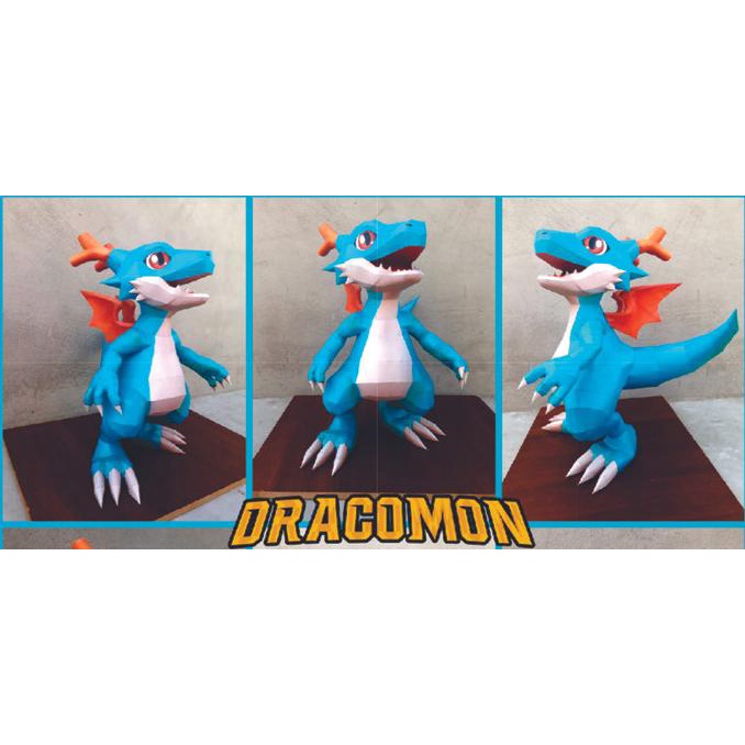 Diy Papercraft Pattern Digimon Dracomon 35cm Jasmine Paper | Shopee ...