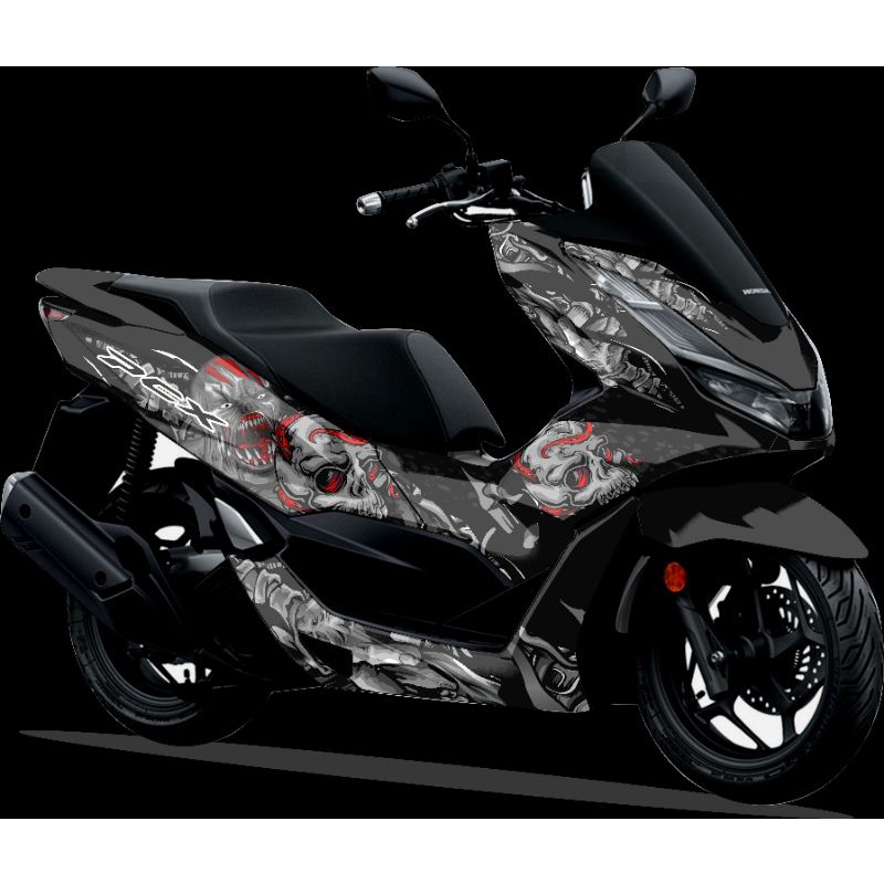 HITAM MERAH Sticker pcx new 160 decal pcx 160 full body striping pcx ...