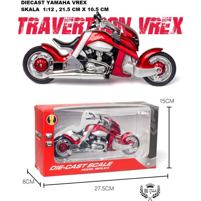 Diecast Miniature Yamaha Traverston V-Rex Motorcycle 1:12 Scale ...