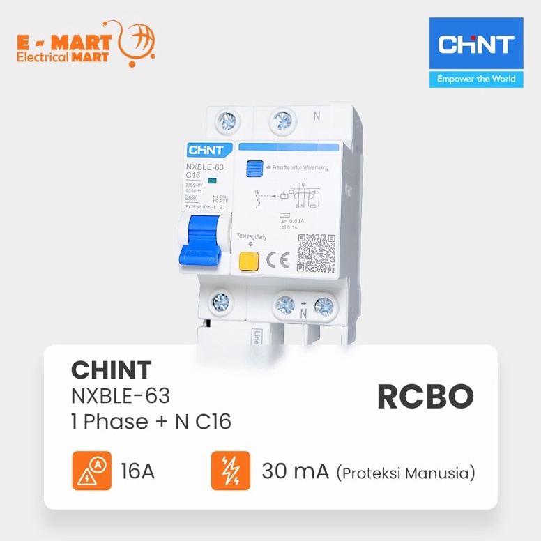 Good To Use Chint Rcbo Rccb Elcb Nxble 32 1p 1 Phase 16a 25a 30ma Ine