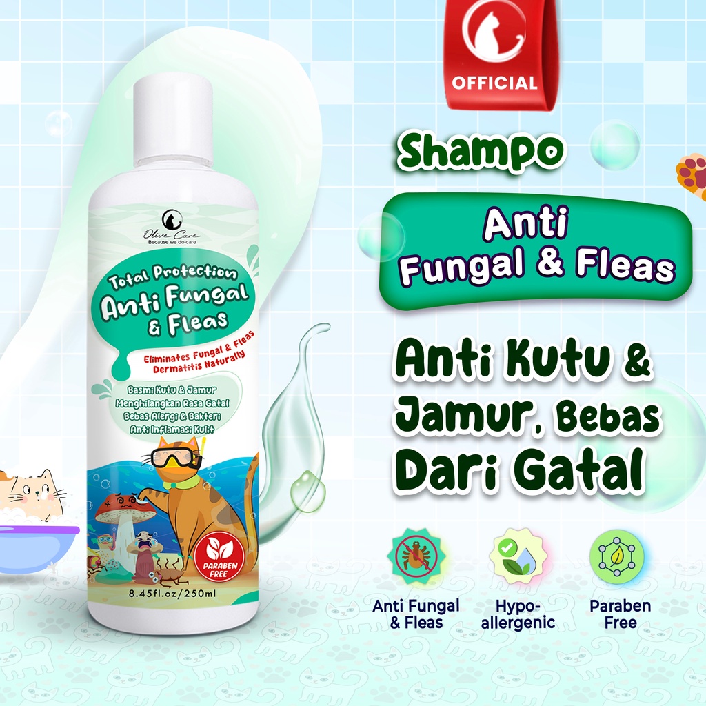 Good!!!!!! Olive Care Cat Shampoo Total Protection ANTI FUNGAL & FLEAS ...