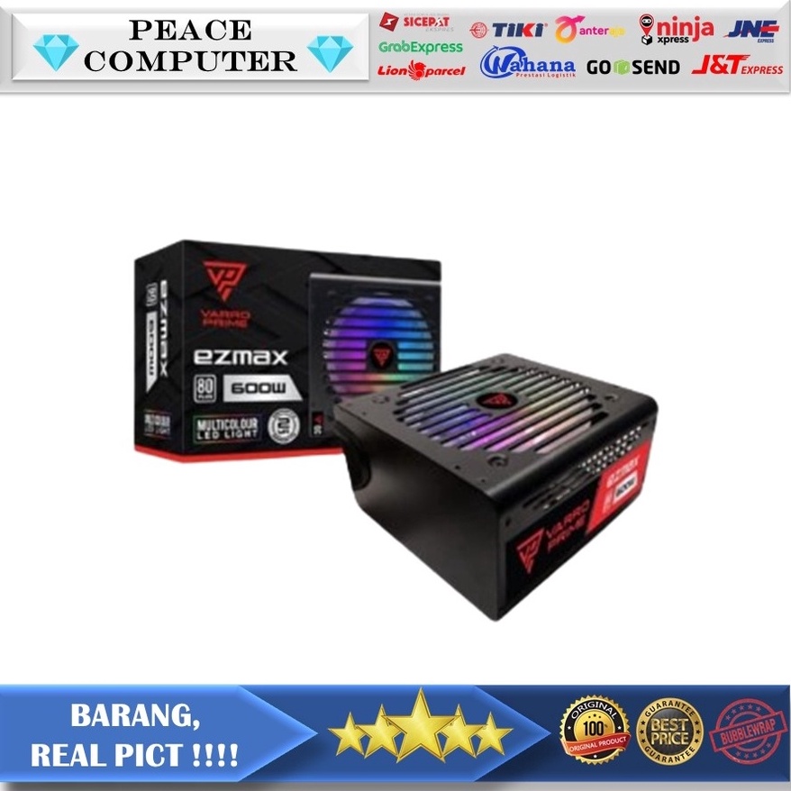 Super. Psu VARRO PRIME EZMAX 600W RGB 80 PLUS/POWER SUPPLY 600W/PSU ...