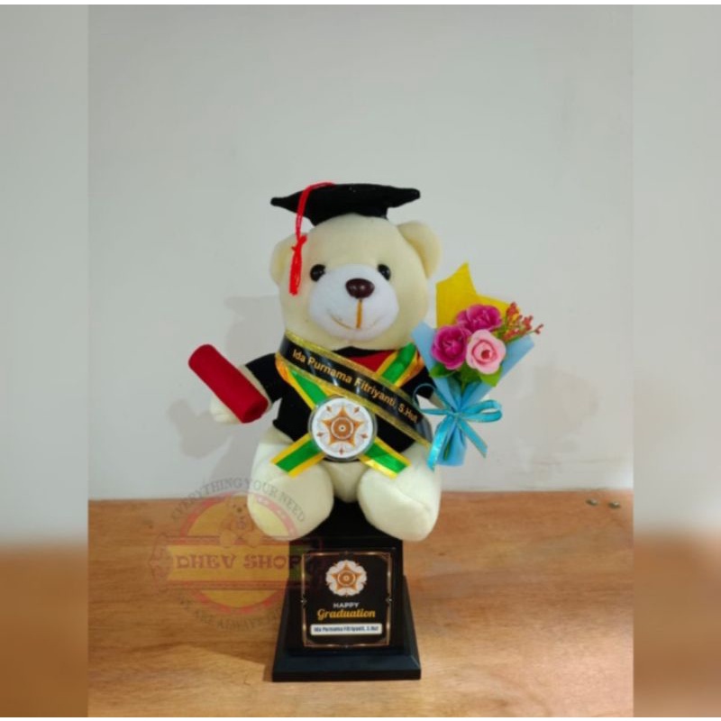 Graduation Doll Teddybear Doraemon Stitch Cow Duck Monkey Free Name ...