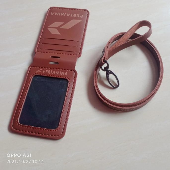 Pertamina / brown id card / name tag Holder | Shopee Philippines