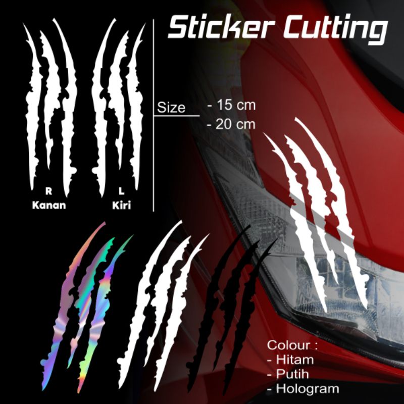 Sticker CUTTING CLAW/CLAW STICKER Reflective HOLOGRAM Variation Of ...