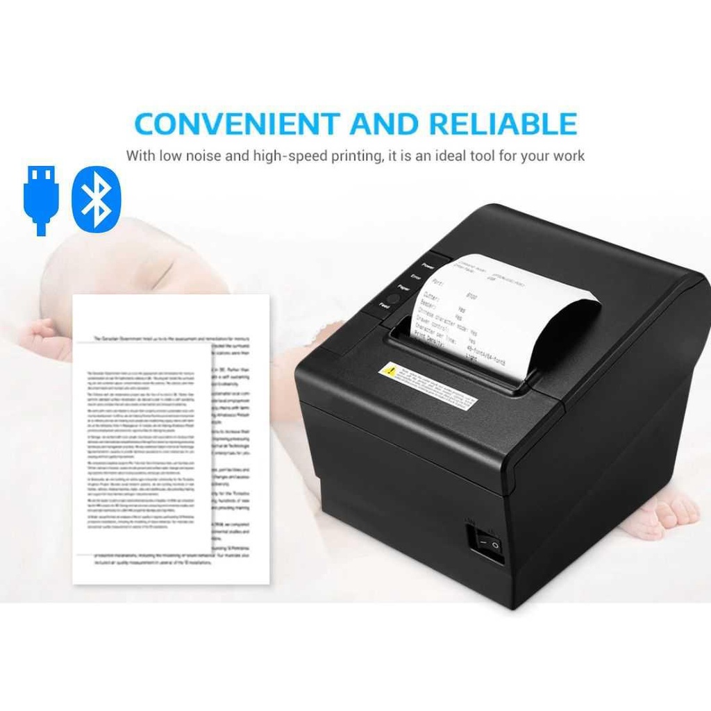 Goojprt Printer Bluetooth Mini Thermal Printer POS with USB Port 80mm ...