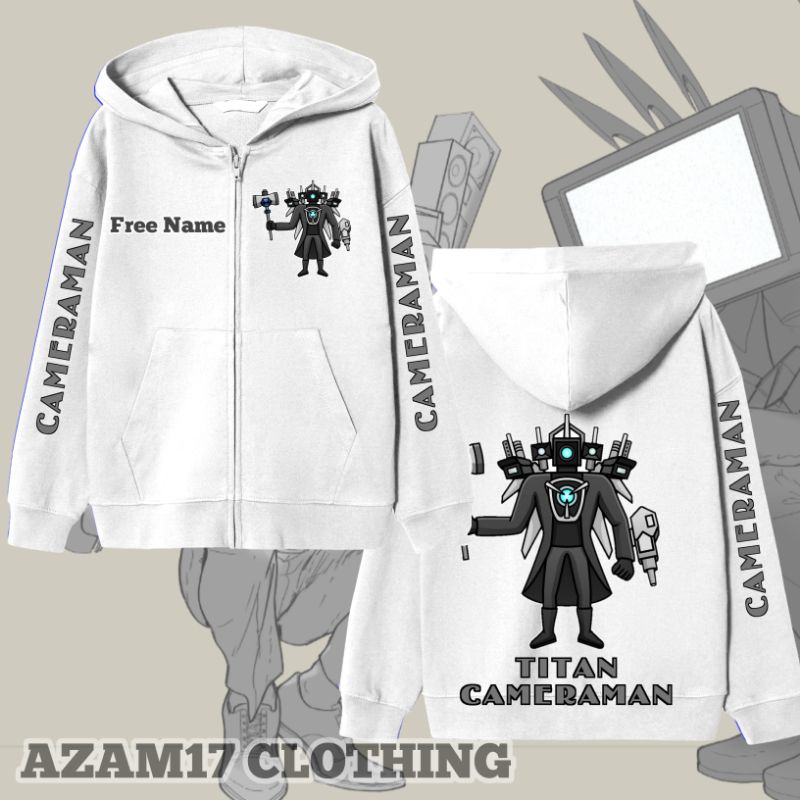 Jacket Zipper Hoodie Kids Titan Cameraman Free Add Name Skibidi Toilet ...