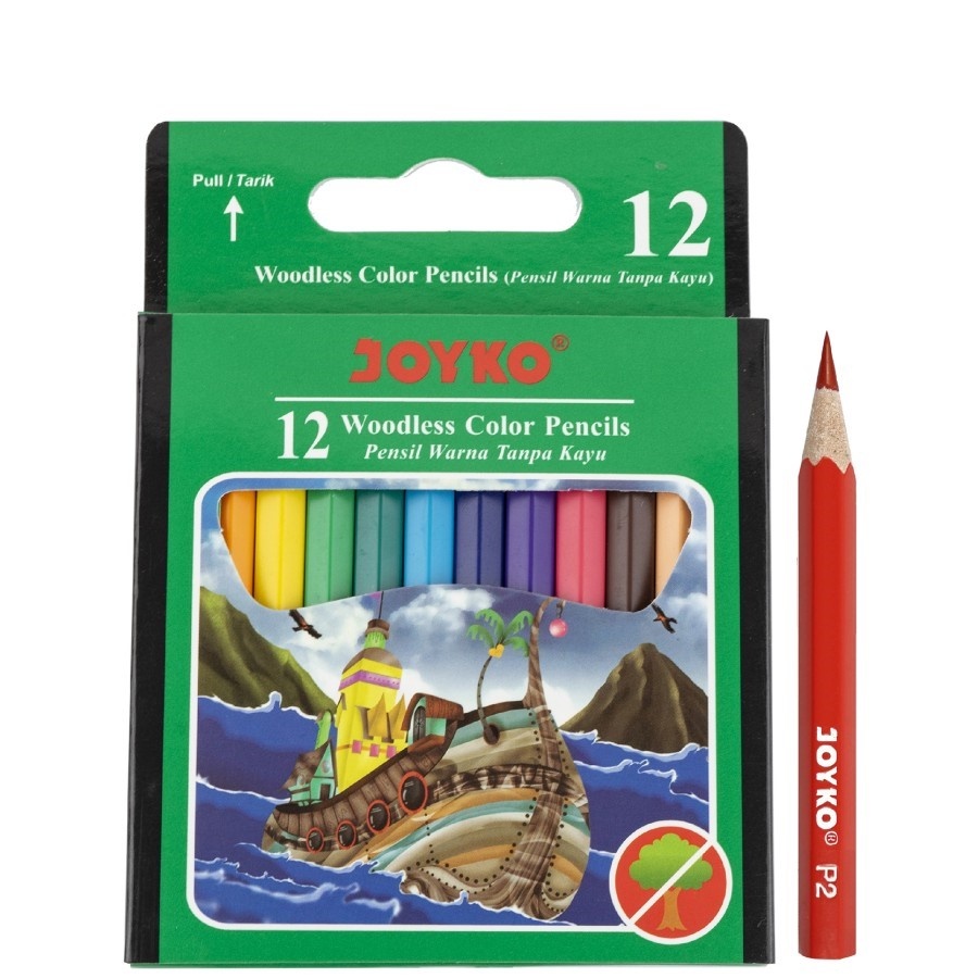 Woodless SHORT COLOR PENCIL - JOYKO CP-107 12 COLORS | Shopee Philippines