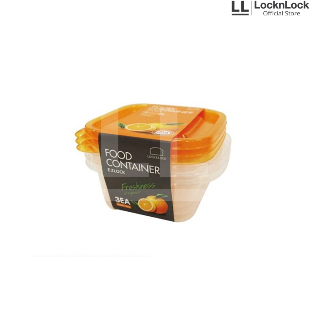 Recommended LocknLock EZ Lock Orange Lunch Box Set 3PCS | Shopee ...
