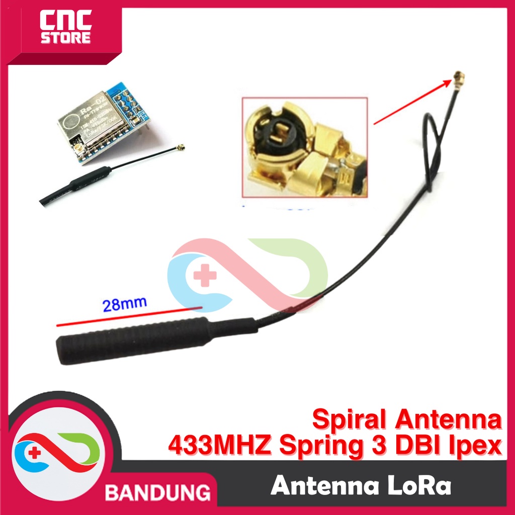 Antenna LORA 433MHZ U.FL SPIRAL ANTENNA 433MHZ SPRING 3 DBI IPEX ...